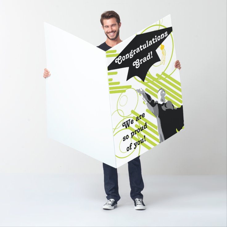 GIANT Graduation Card - Throwing Grad Cap Card | Zazzle