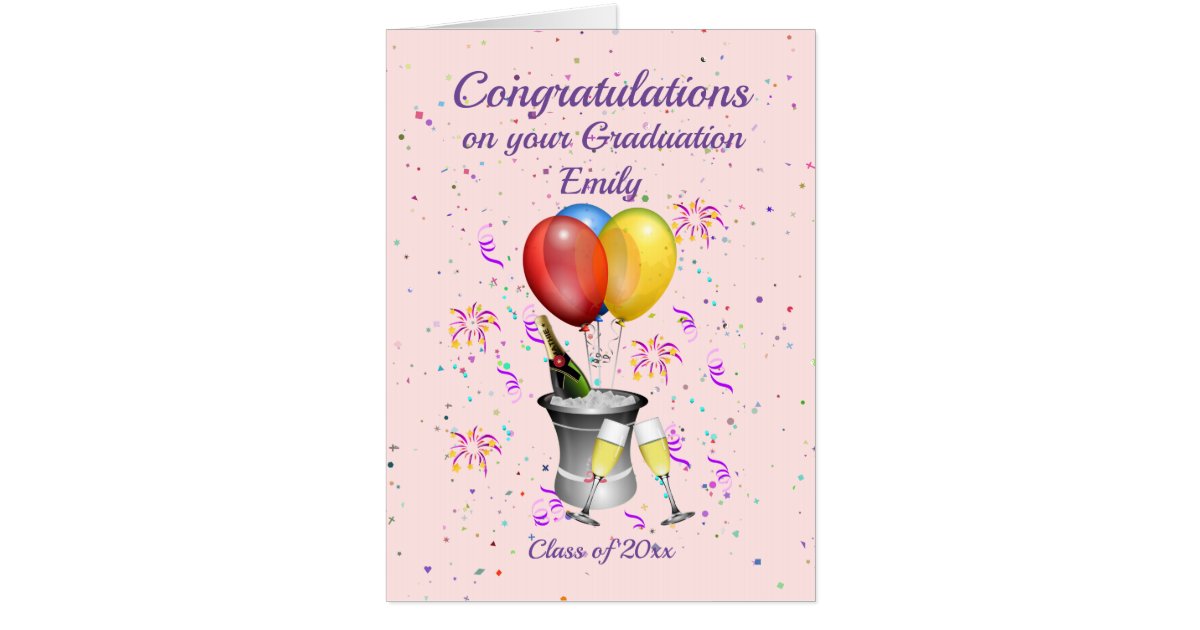Giant Graduation Celebration Pink Card | Zazzle