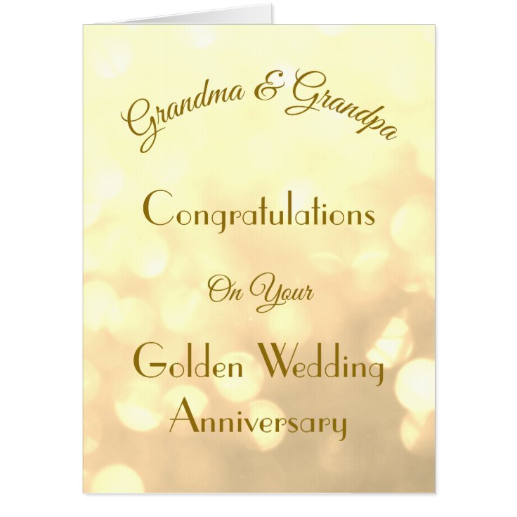 Giant Grandma & Grandpa Golden Anniversary Card | Zazzle