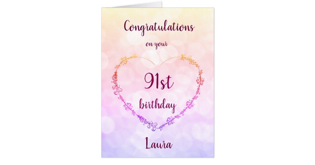 Giant Happy 91st Birthday Card | Zazzle