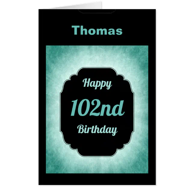 Giant modern Personalised 102nd Birthday Card | Zazzle