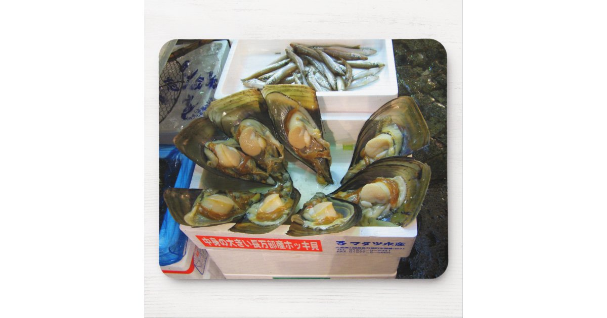 Giant Mussels Tsukiji Fish Market, Tokyo, Japan Mouse Pad | Zazzle