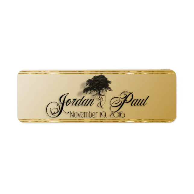 Giant Oak Tree on Gold Cigar Band Label | Zazzle