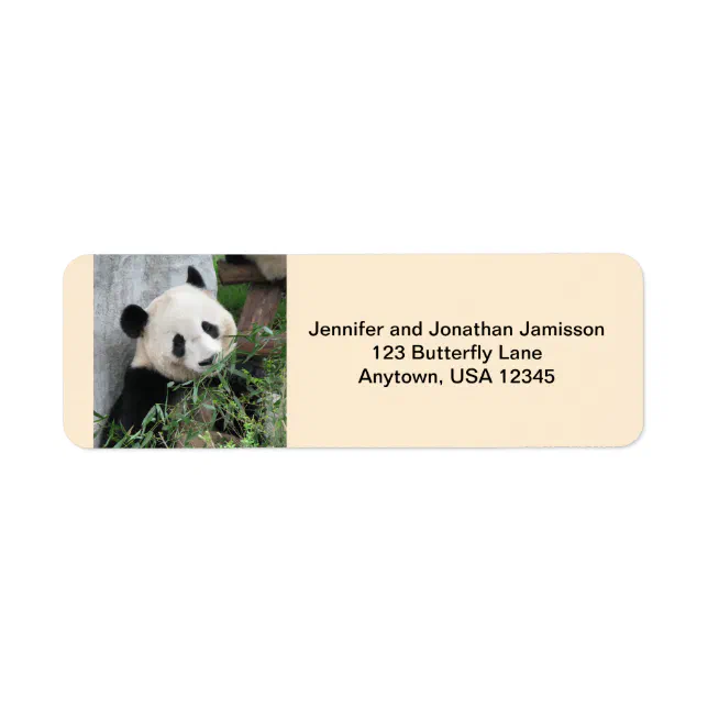 Giant Pandas Return Address Labels, Tan Label | Zazzle