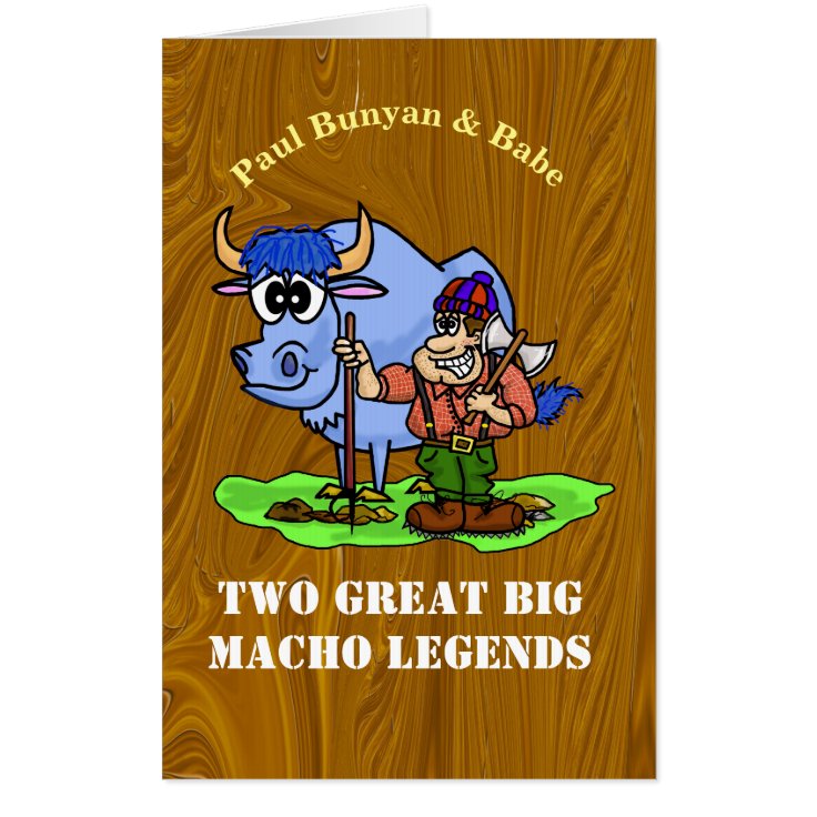 Giant Paul Bunyan & Babe Birthday Greeting Card | Zazzle