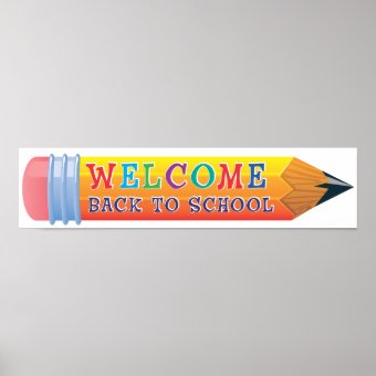 Giant Pencil School Banner Poster | Zazzle