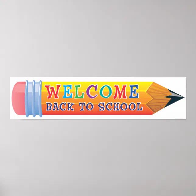 Giant Pencil School Banner Poster | Zazzle