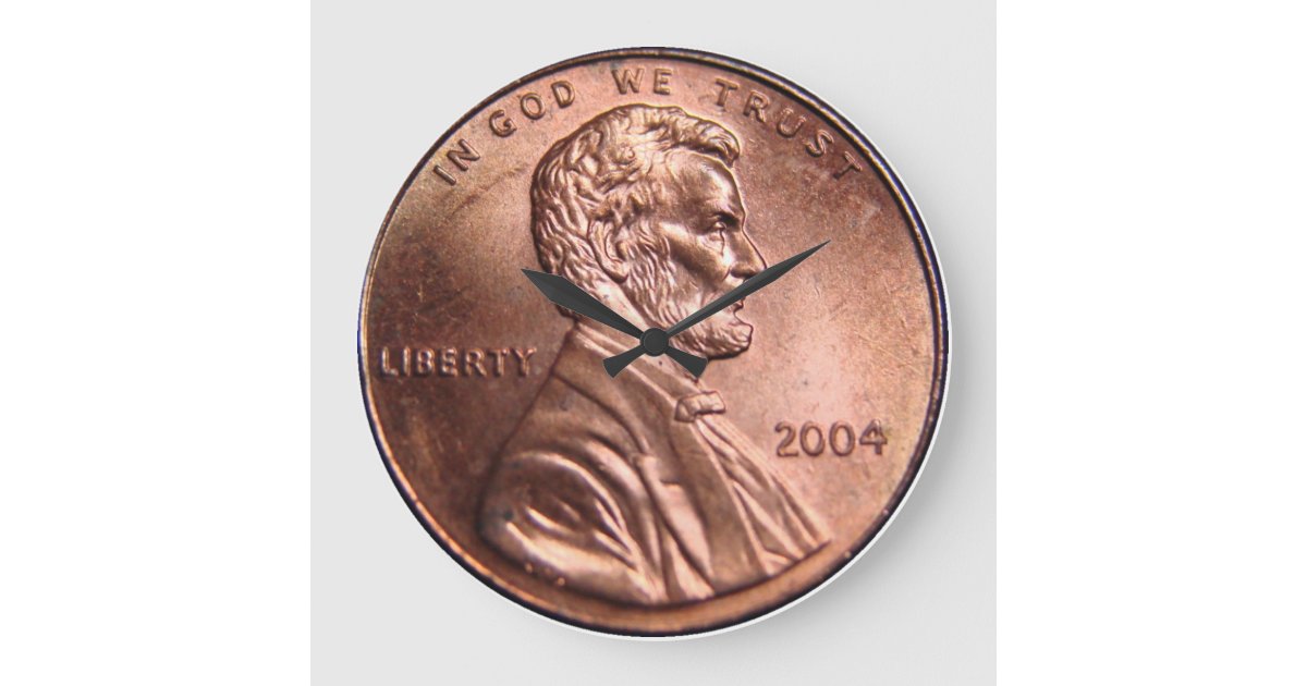 Giant penny coin clock | Zazzle