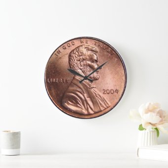 Giant penny coin clock | Zazzle