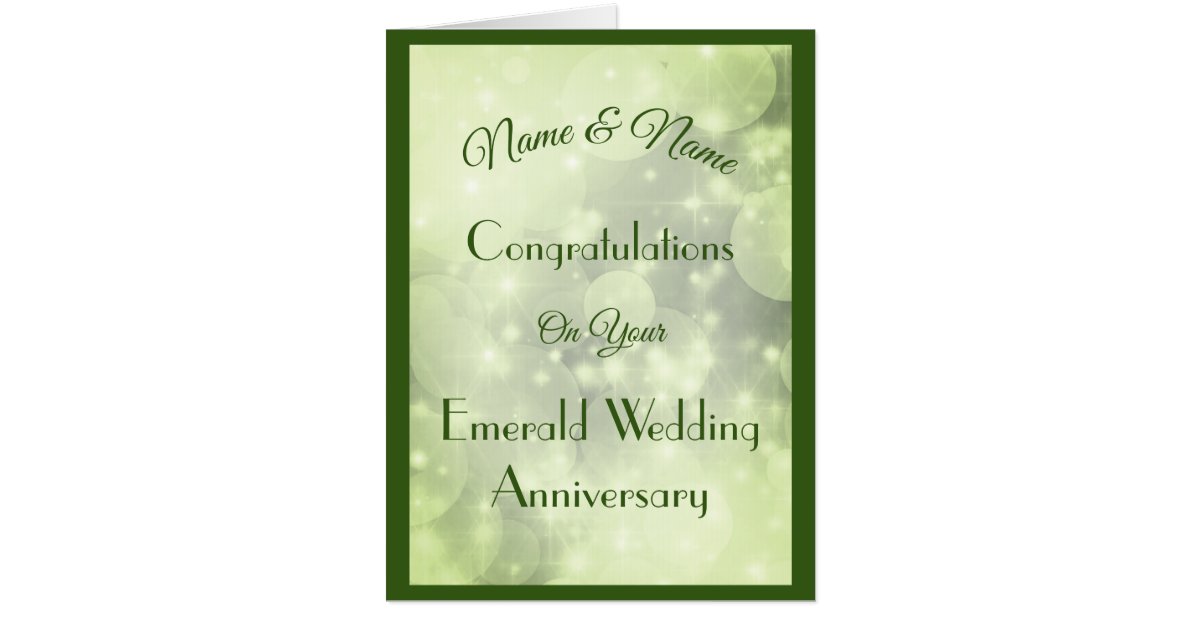 Giant personalised Emerald Anniversary Card | Zazzle