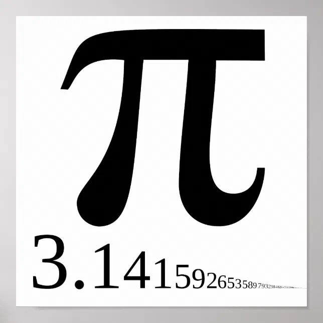 Giant "Pi" Symbol & 3.14... Poster | Zazzle