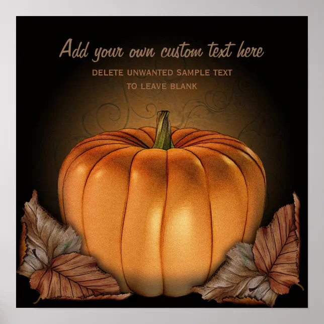 Giant Pumpkin Custom Halloween Poster | Zazzle