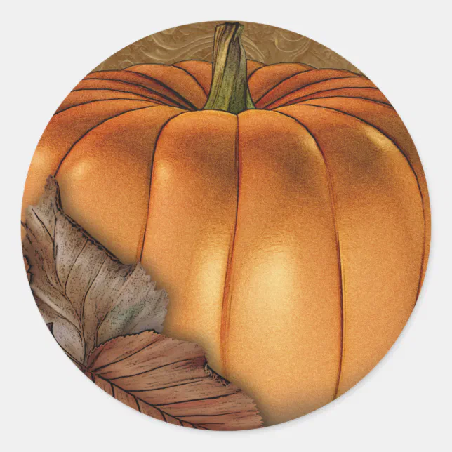 Giant Pumpkin Round Stickers | Zazzle