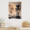 Giant Robot Statue in Isolated Wasteland AI Poster | Zazzle