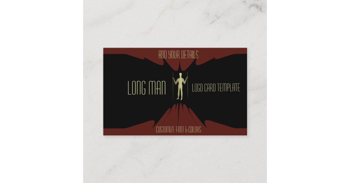 Giant Simple Gold Man Logo Business Card | Zazzle