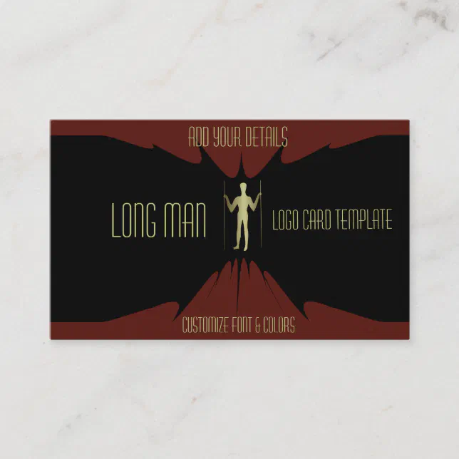 Giant Simple Gold Man Logo Business Card | Zazzle