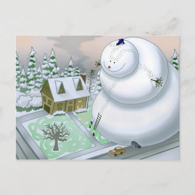 Giant Snowman Postcard | Zazzle