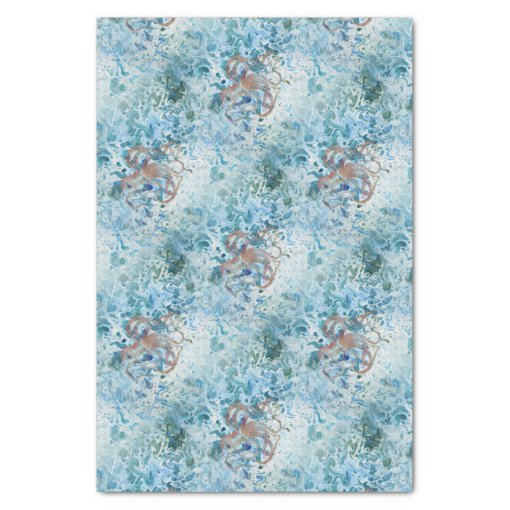 Giant Squid Sea Octopus Painting Tissue Paper | Zazzle