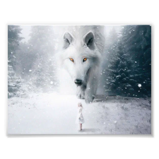 Giant white wolf photo print | Zazzle