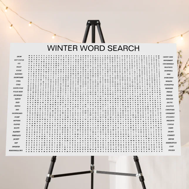 Giant Winter Word Search Poster | Zazzle