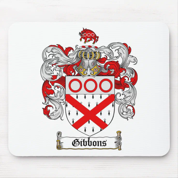 GIBBONS FAMILY CREST - GIBBONS COAT OF ARMS MOUSE PAD | Zazzle