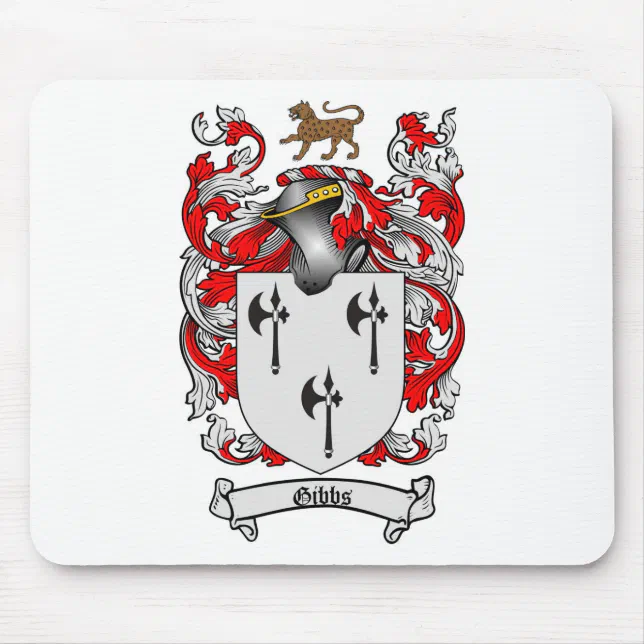 GIBBS FAMILY CREST - GIBBS COAT OF ARMS MOUSE PAD | Zazzle