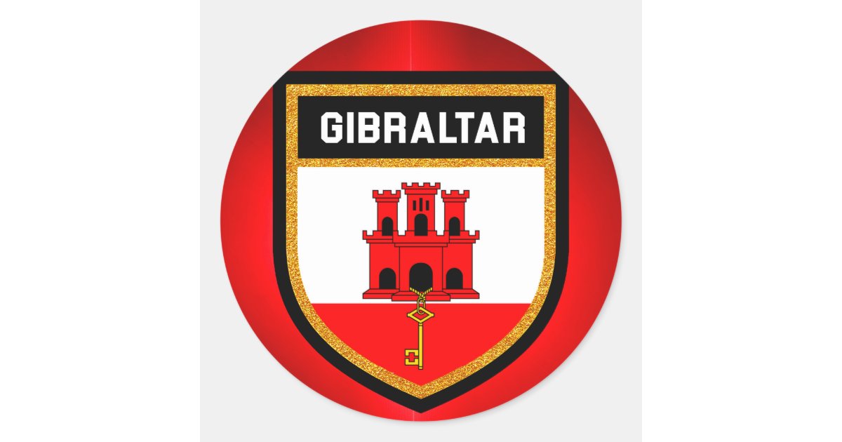 Gibraltar Flag Classic Round Sticker | Zazzle
