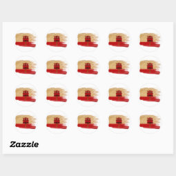 Gibraltar Flag Classic Round Sticker | Zazzle