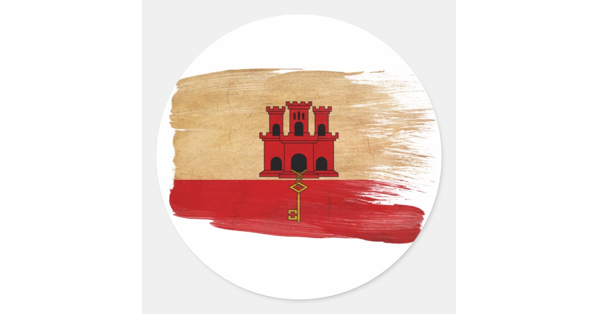 Gibraltar Flag Classic Round Sticker | Zazzle