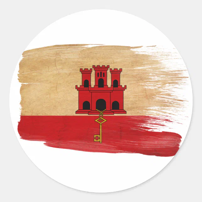 Gibraltar Flag Classic Round Sticker | Zazzle