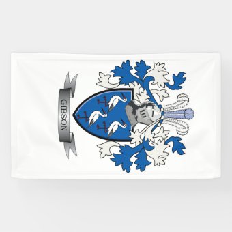 Gibson Family Crest Coat of Arms Banner | Zazzle