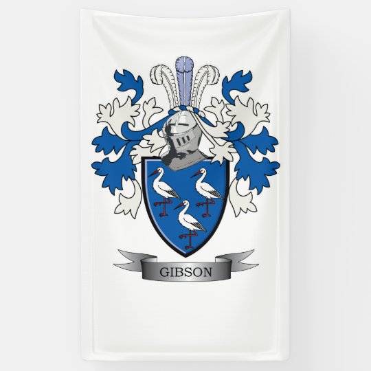 Gibson Family Crest Coat of Arms Banner | Zazzle.com