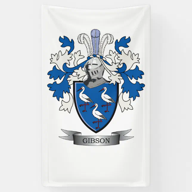 Gibson Family Crest Coat of Arms Banner | Zazzle