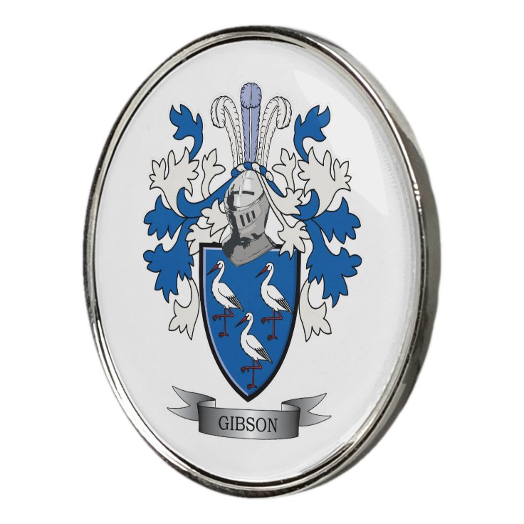 Gibson Family Crest Coat of Arms Golf Ball Marker | Zazzle