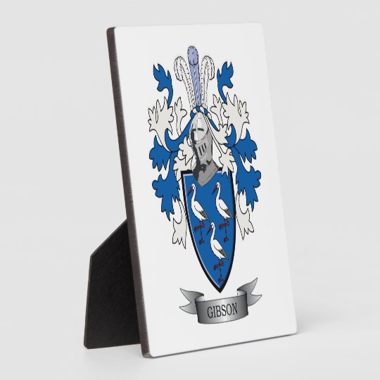Gibson Family Crest Coat of Arms Plaque | Zazzle.com