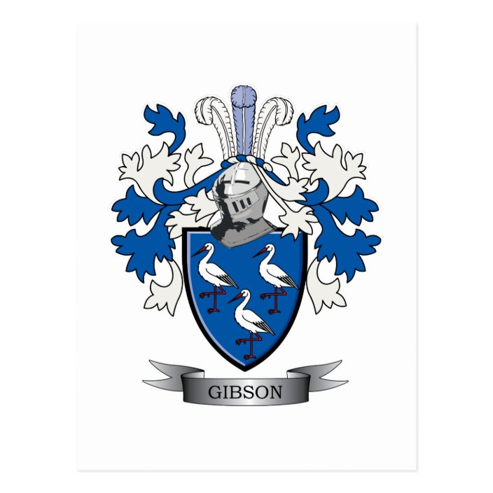 Gibson Family Crest Coat of Arms Postcard | Zazzle.com