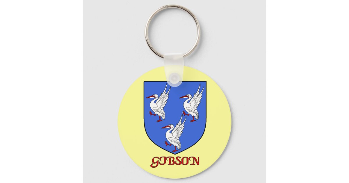 Gibson Family Shield Keychain | Zazzle