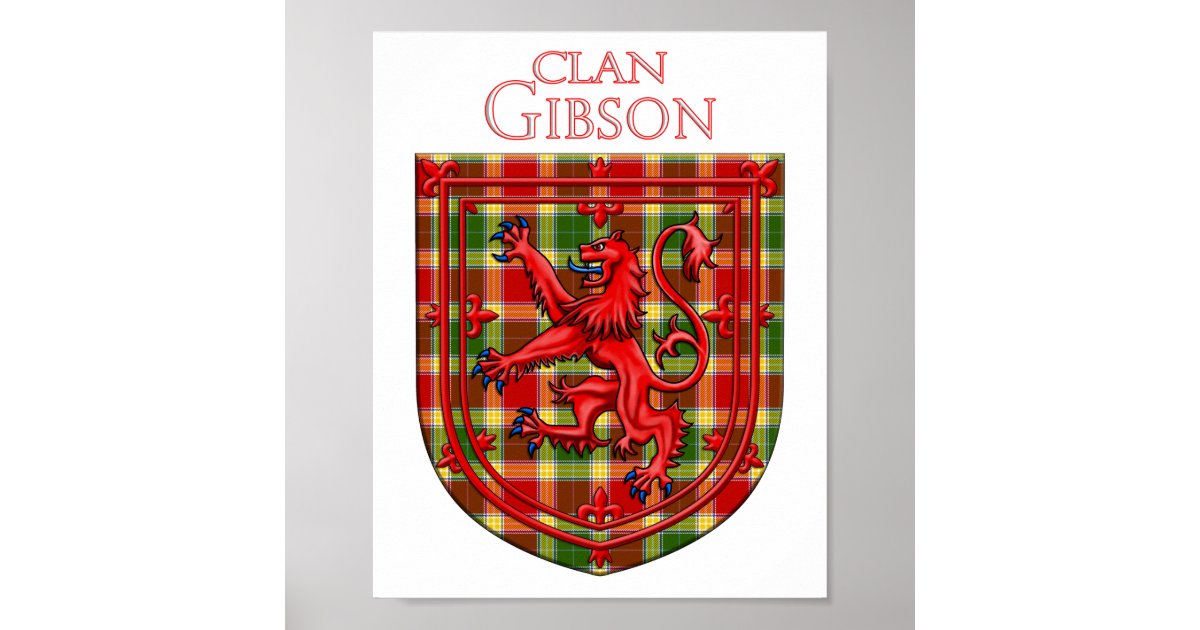 Gibson Tartan Scottish Plaid Lion Rampant Poster | Zazzle