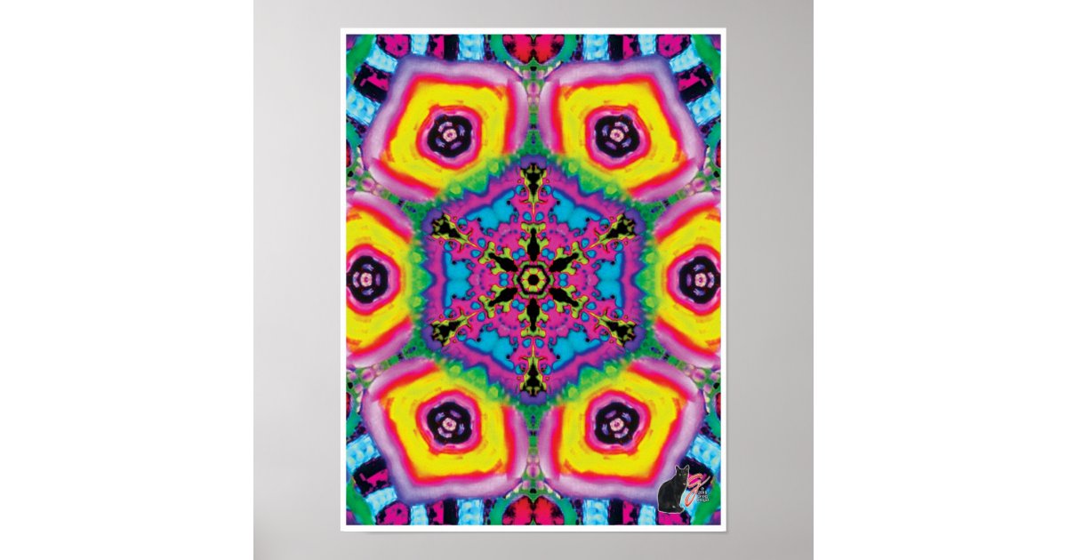 Giddy Kinetic Collage Kaleidoscope Poster | Zazzle