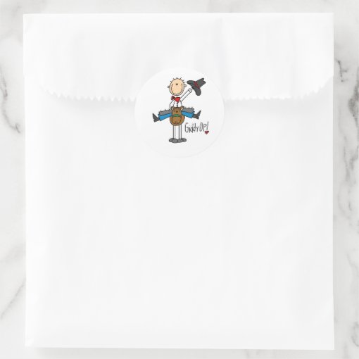 Giddy Up! Cowboy Stick Figure Sticker | Zazzle
