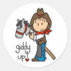 Giddy Up! Cowboy Stick Figure Sticker | Zazzle.com