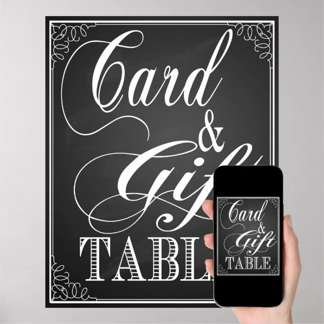 Gift and card Table wedding sign blackboard | Zazzle