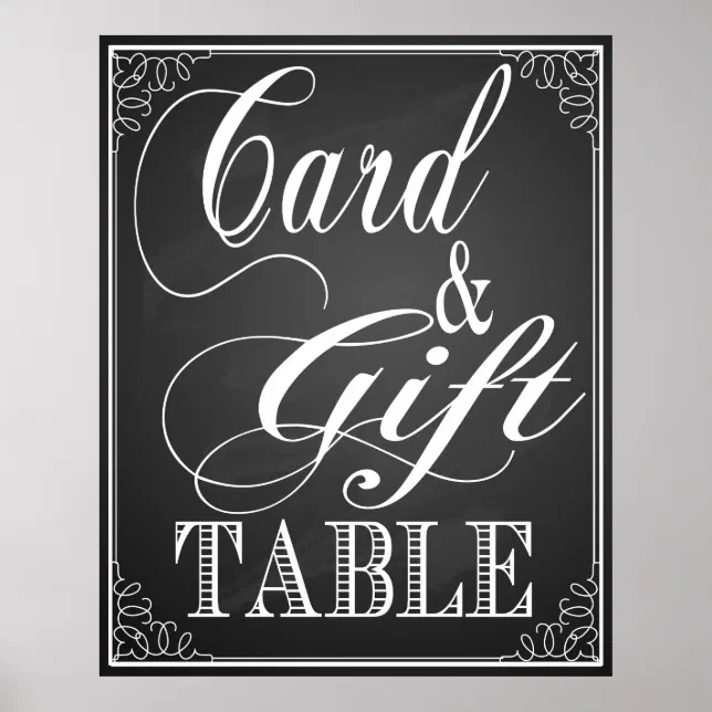 Gift and card Table wedding sign blackboard | Zazzle