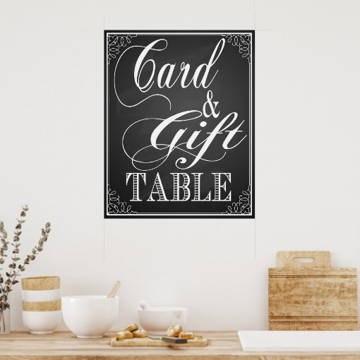 Gift and card Table wedding sign blackboard | Zazzle