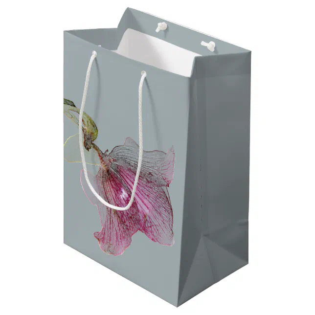 Gift Bag Flower Design Medium Matte | Zazzle