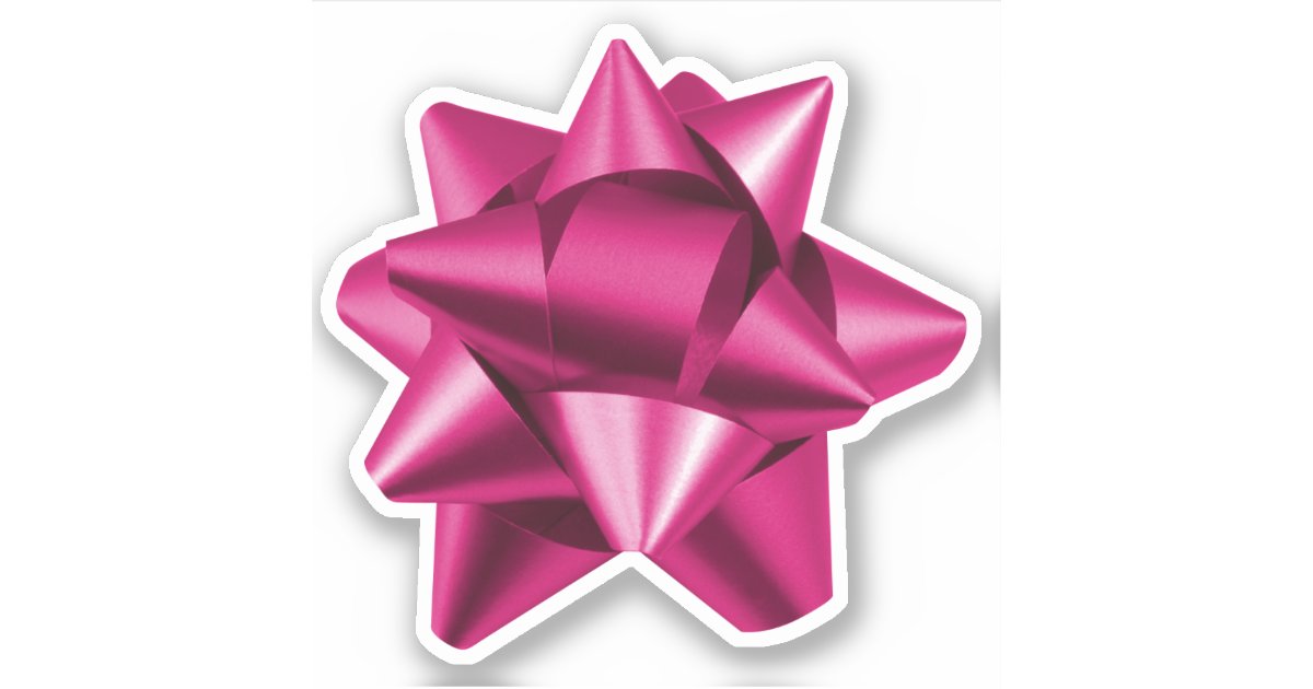 Gift Bow | Sticker | Various Sizes | Pink | Zazzle
