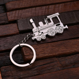 Gift Box & Engraved Steam Train Steel Keychain | Zazzle
