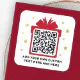 Gift box with faux golden stars QR code Christmas Square Sticker | Zazzle