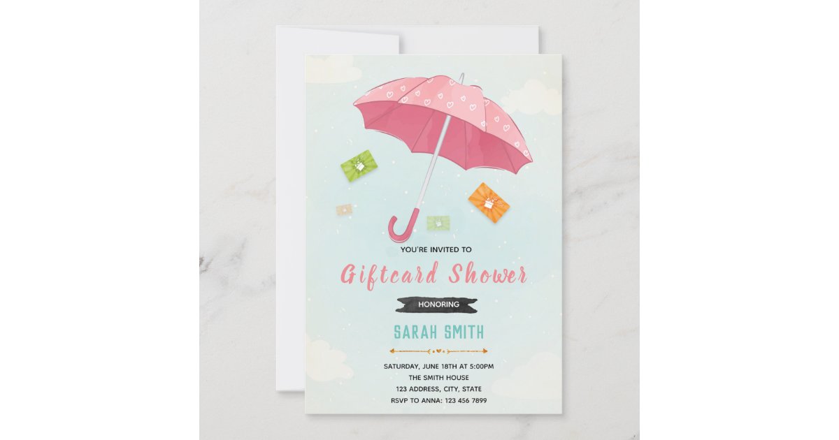 Gift card shower invitation | Zazzle