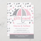 Gift Card Shower Invitation in Pink and Gray | Zazzle